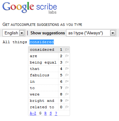 Google Scribe brings text/phrase autocompletion anywhere on the web